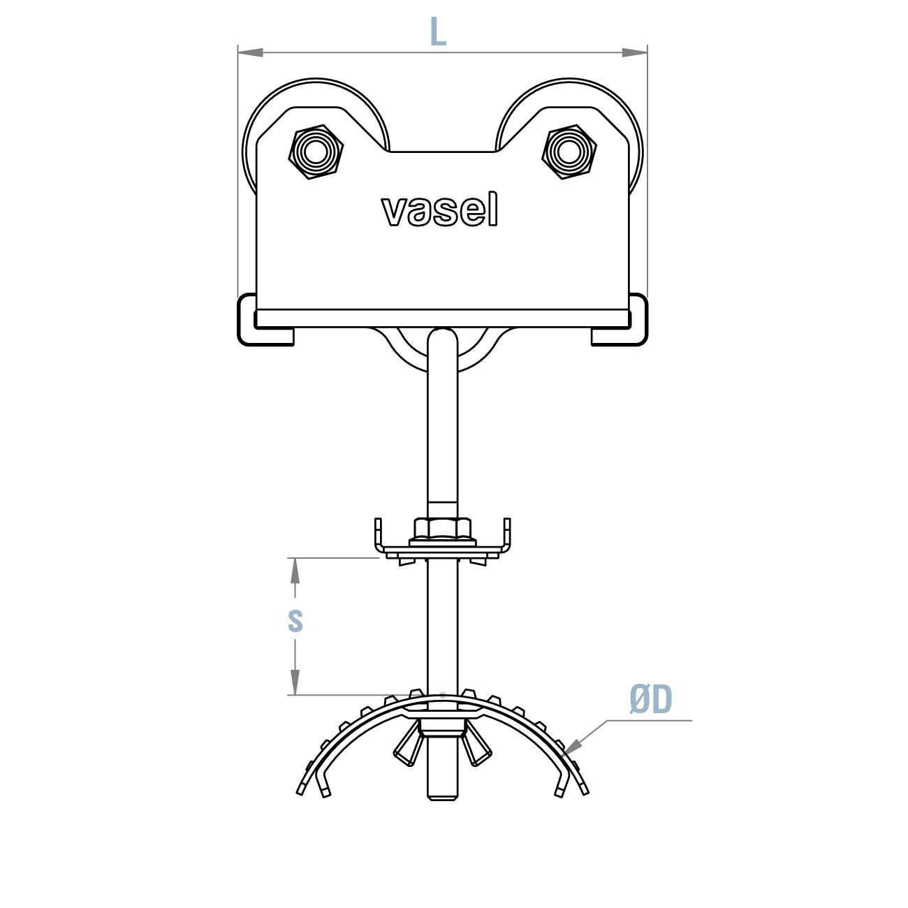 I-Beam Cable Trolley (UK type) (2005 Series-NPI-80) - VASEL Electromechanic